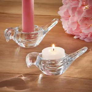 TAG Bird Tealight Taper Holder Glass Everyday,spring