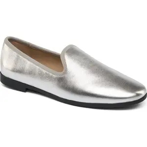 GRACE FOOTWEAR Vivian Leather Slip-on Loafer - Silver