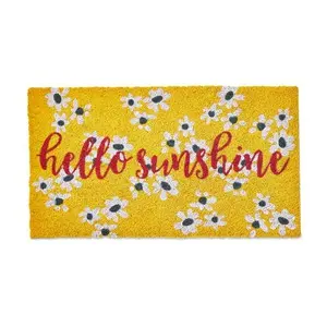 TAG Hello Sunshine Pvc Coir Door Mat Everyday Multicolor Doormat - Multicolored
