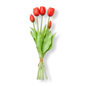 TAG Soft Touch Faux Tulip Bunch Silicone Spring - Red