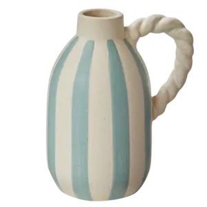 TAG Large Stripe Decorative Vase For Everyday Home Decor - Blue