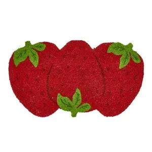 TAG Strawberry Non-slip Coir Mat Multi Coir Summer - Red