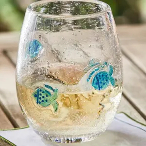 TAG Fish Bubble Glass Stemless Wine Glass Everyday Drinkware