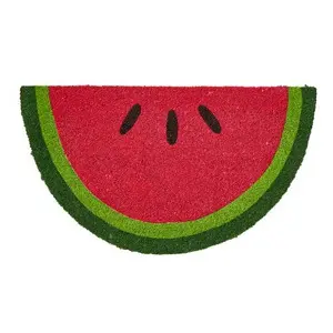 TAG Watermelon Slice Non-slip Coir Door Mat Fun Outdoor Decor - Red