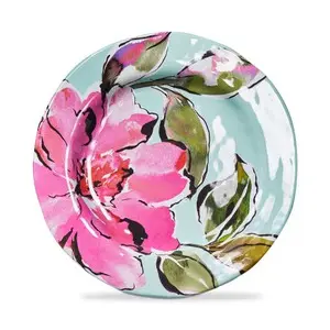 TAG In Bloom Melamine Salad Plate Multi Melamine Spring - Blue