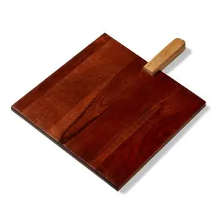 TAG Verge Square Board Natural Mango Wood Everyday Serving Tray - Black