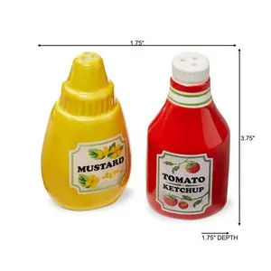 TAG Ketchup & Mustard S&p S/2 Multi Earthenware Summer