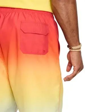 HARBOR BAY BY DXL Ombré Printed Swim Trunks