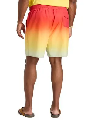 HARBOR BAY BY DXL Ombré Printed Swim Trunks