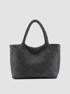 Officine Creative Raquel 001 Hand-woven Shoulder Bag - Black