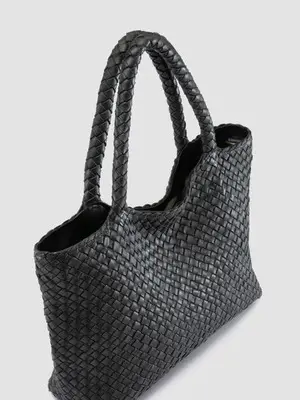 Officine Creative Raquel 001 Hand-woven Shoulder Bag - Black