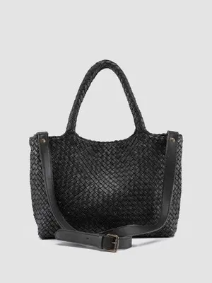 Officine Creative Raquel 001 Hand-woven Shoulder Bag - Black