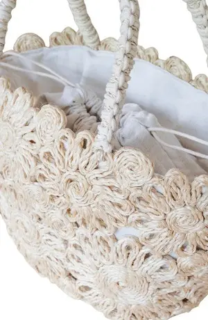 Likhâ Abaca Small Floral Weave Tote