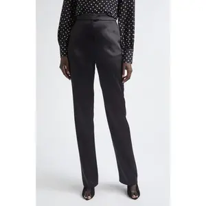 Valentino Garavani Tailored Double Duchessa Stretch Silk Pants - Black