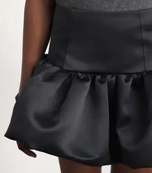 GANNI Satin Bubble Hem Mini Skirt