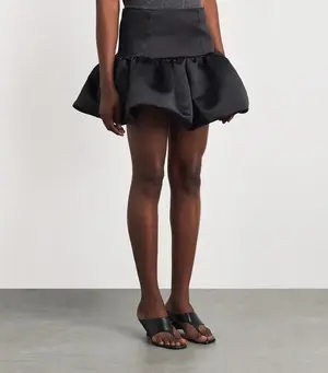 GANNI Satin Bubble Hem Mini Skirt