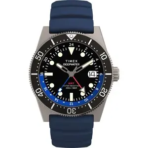 Timex® Timex Deepwater Reef Gmt Watch With Synthetic Strap - Blue