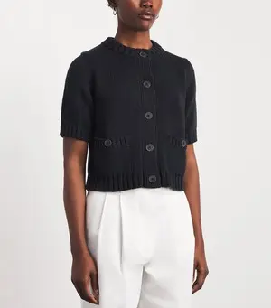 ME+EM Cropped Short-sleeve Cardigan