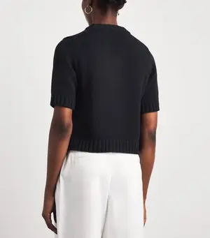 ME+EM Cropped Short-sleeve Cardigan