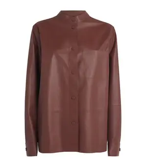 YVES SALOMON Lambskin Shirt With Mandarin Collar