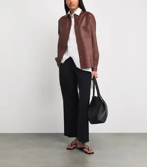 YVES SALOMON Lambskin Shirt With Mandarin Collar