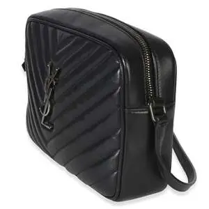 Saint Laurent Matelasse Calfskin Lou Camera Bag - Black