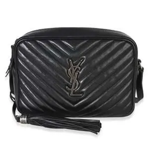 Saint Laurent Matelasse Calfskin Lou Camera Bag - Black
