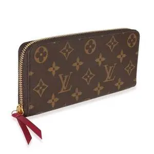 LOUIS VUITTON Fuchsia Monogram Canvas Clemence Wallet - Brown