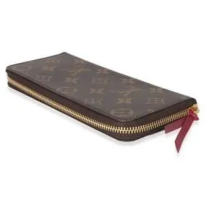 LOUIS VUITTON Fuchsia Monogram Canvas Clemence Wallet - Brown