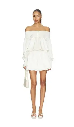 Line & Dot Nicolo Off-the-shoulder Mini Dress - Cream