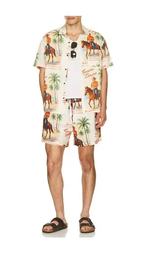 DUVIN DESIGN Beach Ranch Button Up Shirt In . Also