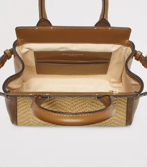 ASPINAL OF LONDON Mini Raffia-leather Savannah Top Handle Bag