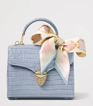 ASPINAL OF LONDON Mini Leather Mayfair Top-handle Bag - Blue