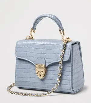 ASPINAL OF LONDON Mini Leather Mayfair Top-handle Bag - Blue