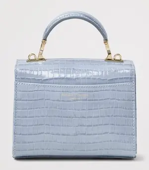 ASPINAL OF LONDON Mini Leather Mayfair Top-handle Bag - Blue