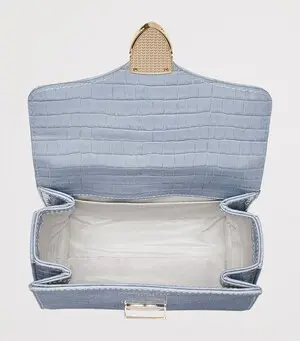 ASPINAL OF LONDON Mini Leather Mayfair Top-handle Bag - Blue