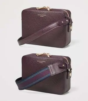 ASPINAL OF LONDON Textured Leather Camera Bag - Purple
