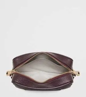 ASPINAL OF LONDON Textured Leather Camera Bag - Purple