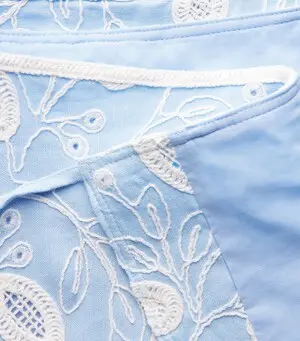 Simkhai Delaney Embroidered Mini Skirt - Blue