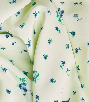 Alessandra Rich Silk Floral Print Maxi Dress