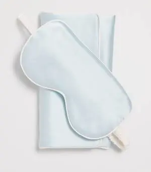 Olivia Von Halle Silk Audrey Eye Mask - Blue