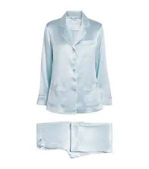 Olivia Von Halle Silk Coco Pyjama Set - Blue