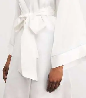 Olivia Von Halle Mimi Silk Robe - Ivory