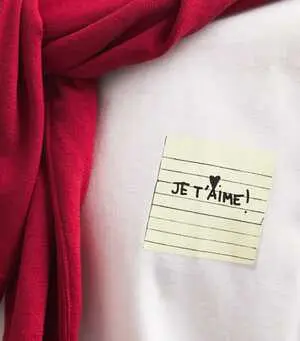 AMI Paris I Love You" Printed Cotton T-shirt - White