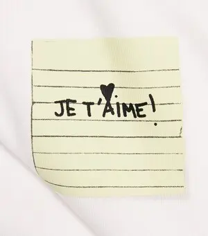 AMI Paris I Love You" Printed Cotton T-shirt - White