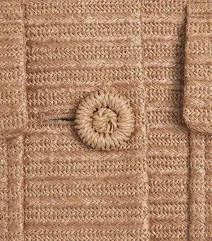 Lafayette 148 New York Faux Raffia Cropped Overshirt