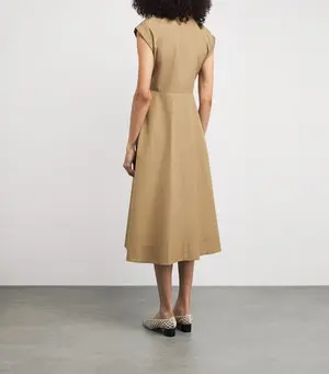 Lafayette 148 New York Cotton Tie-front Midi Shirt Dress