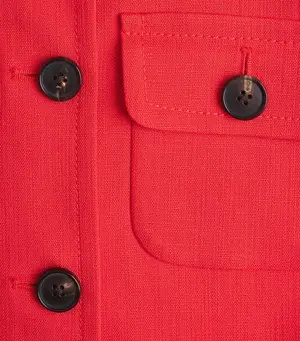 ME+EM Cropped Jacket With Classic Collar - Red