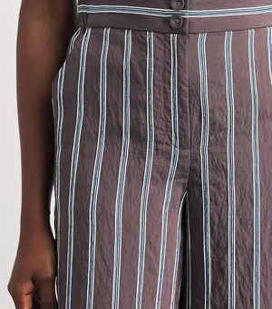 Veronica Beard Carraway Striped Wide-leg Trousers