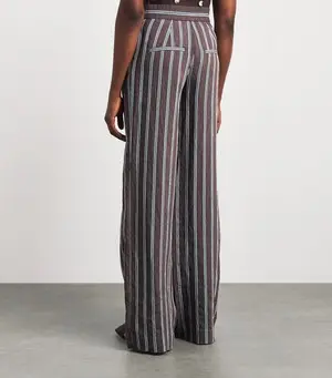 Veronica Beard Carraway Striped Wide-leg Trousers